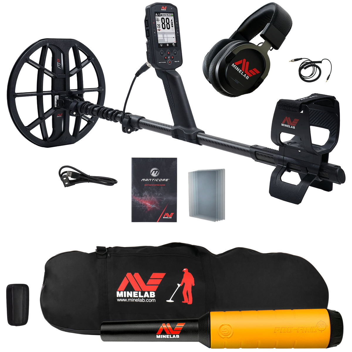 MINELAB Manticore High Power Metal Detector with Pro Find 20 Pinpointe ...