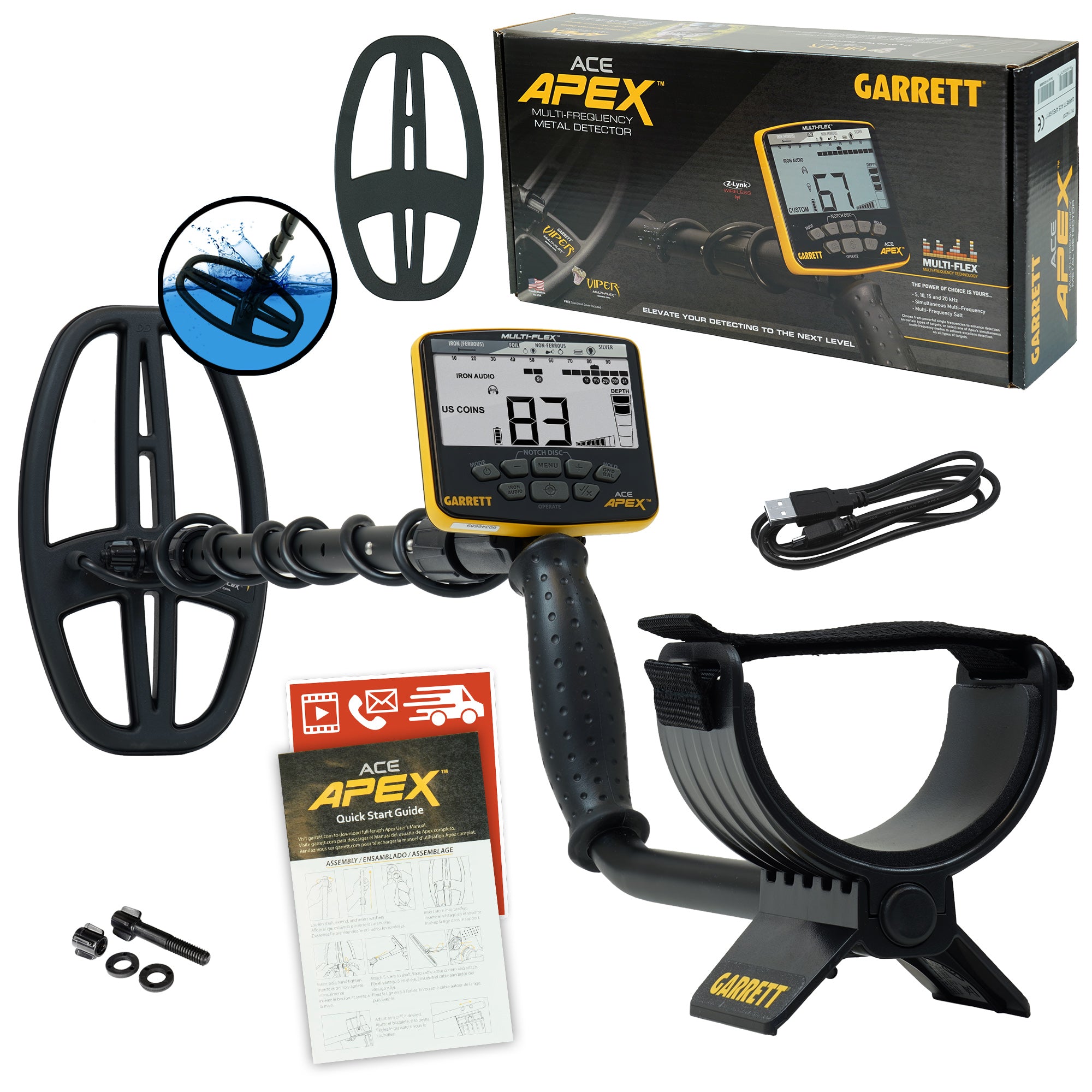 Garrett ACE APEX Metal Detector w/ 6 x 11 DD Viper Search Coil – Detector Experts