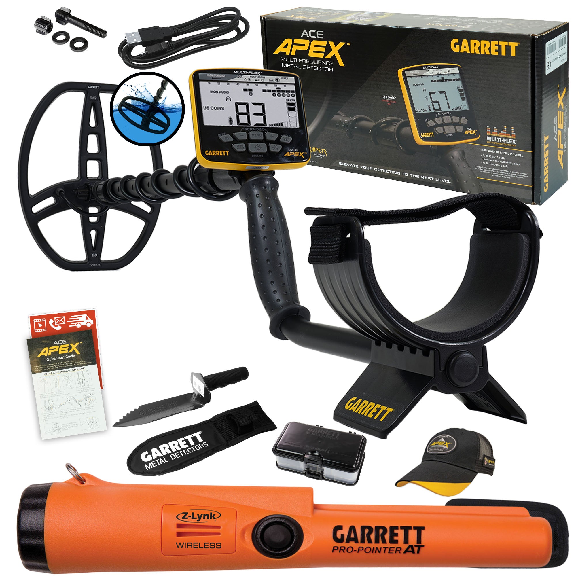 Garrett ACE APEX Metal Detector with 8.5 x 11 Multi-Flex Raider Coil S – Detector Experts