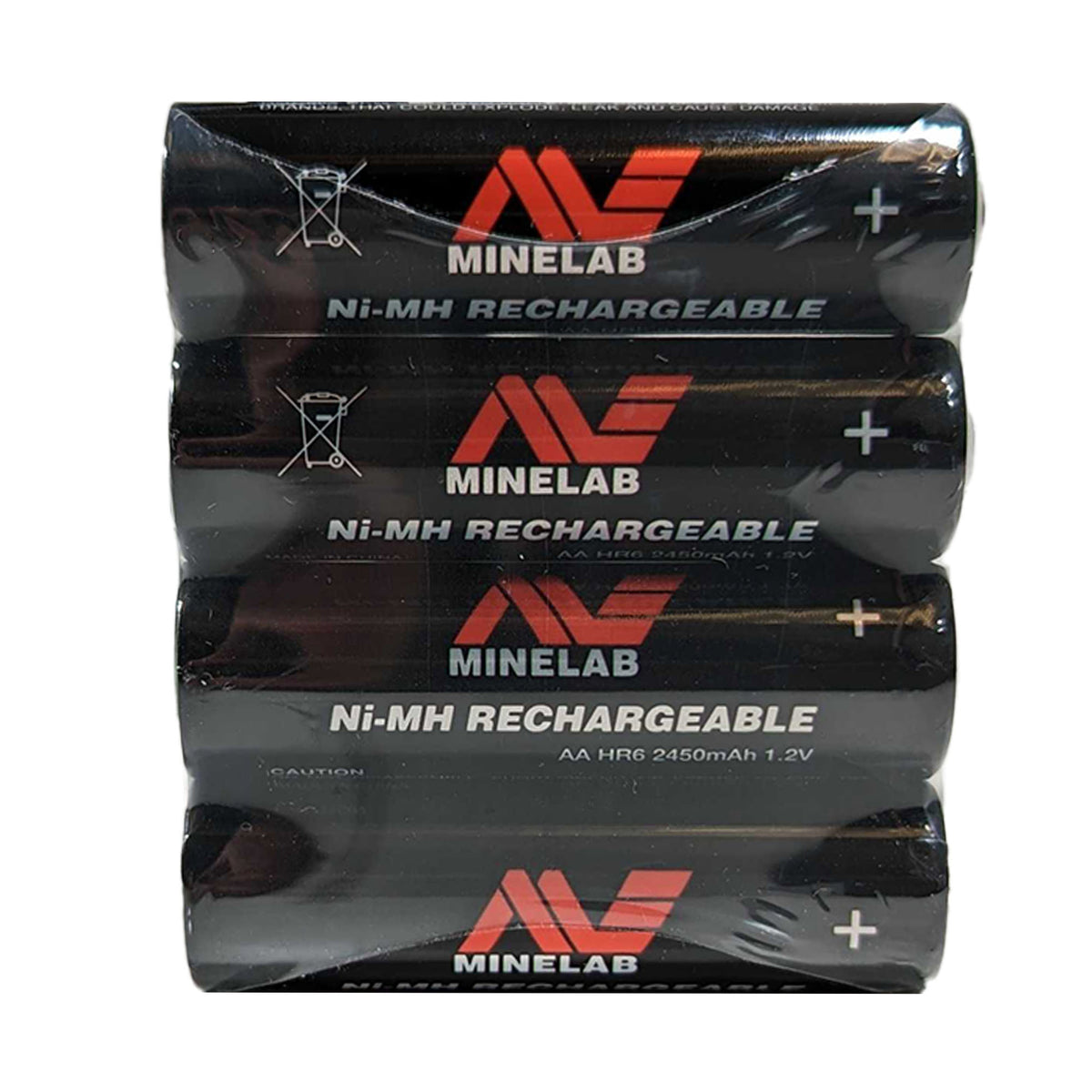 Minelab 4 AA Rechargeable Metal Detector Batteries 2450mAH Vanquish ...